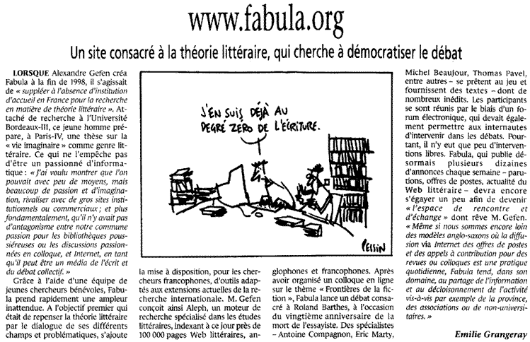 Fabula dans Le Monde